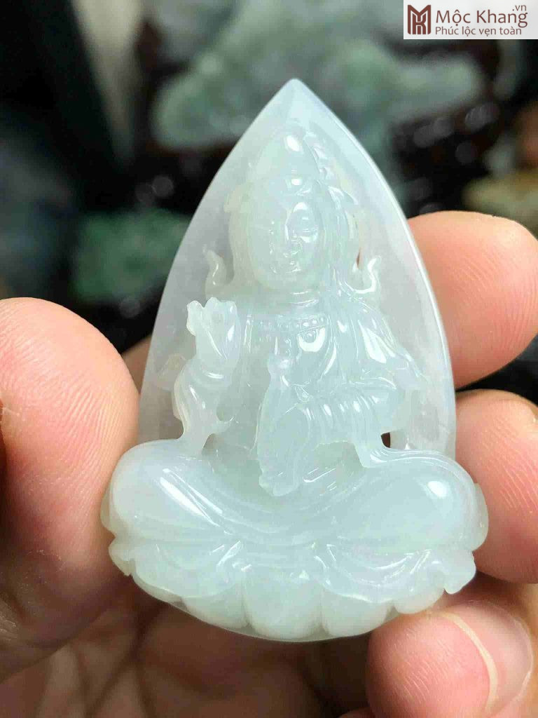 Mặt Dây Quan Âm Ngọc Cẩm Thạch A - Mộc Khang