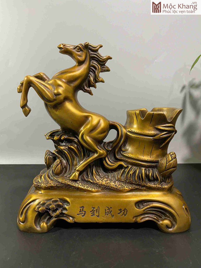 Ống Bút Nhất Mã Phi Thiên Đồng - Mộc Khang