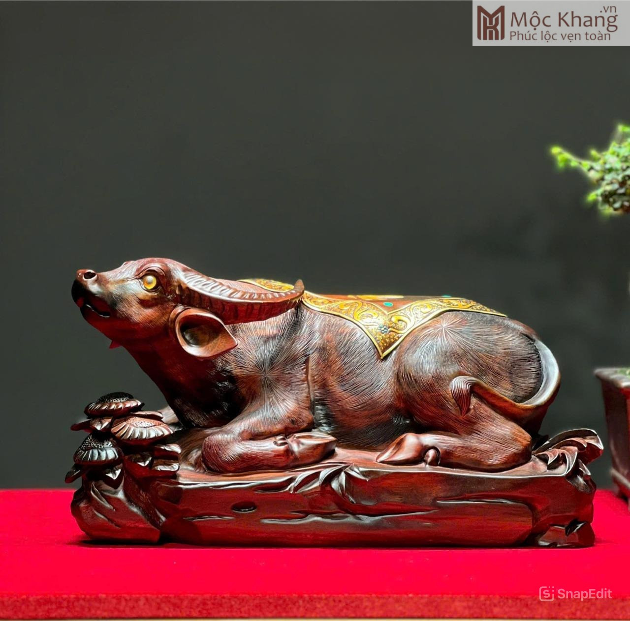 Tượng Trâu Gỗ Trắc - Mộc Khang