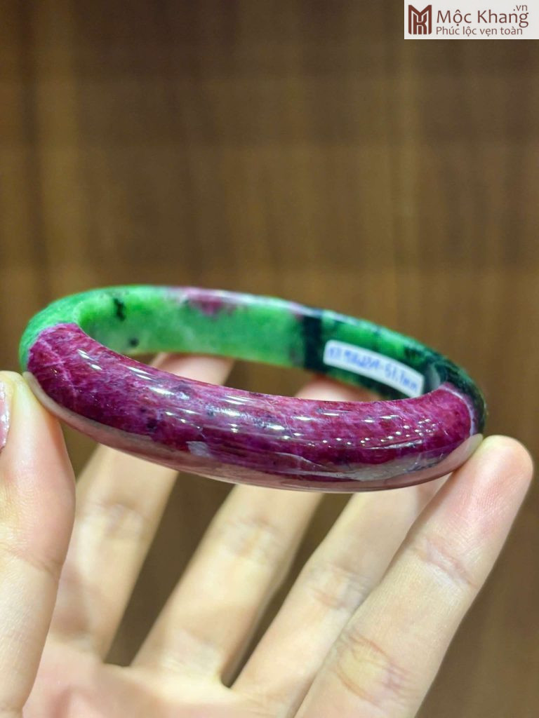 Vòng Tay RuBy Bản Liền Khối Tự Nhiên - Mộc Khang