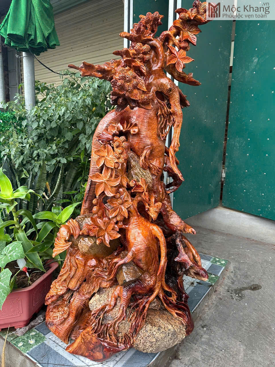 Nhân Sâm Trường Thọ Gỗ Hương 130 (cm) - Mộc Khang
