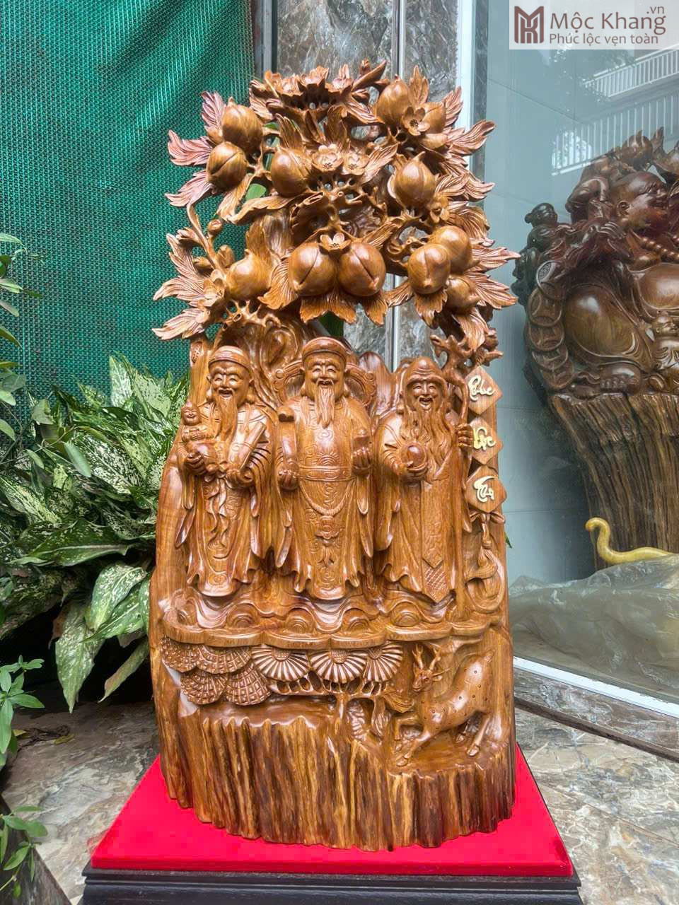Tượng Tam Đa Gỗ Hương Cao 98 (cm) - Mộc Khang
